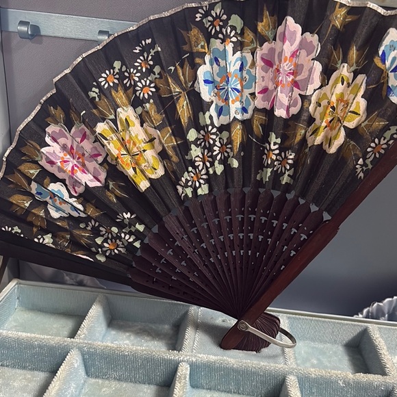 Accessories | Vintage Wooden Canvas Hand Fans Fold Up 1941950s Japan ...